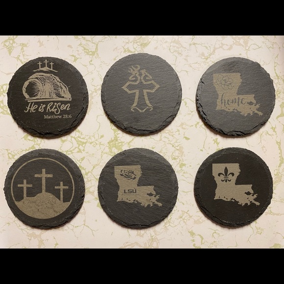 Accents | Customized Round Stone Coasters | Poshmark